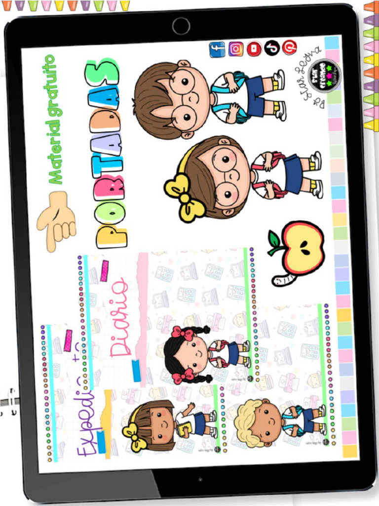 Portadas Editables Con Niños para Preescolar y Primaria | PDF