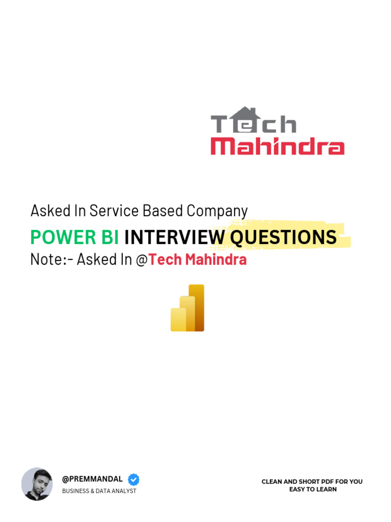 Power Bi Interview Question Asked in Tech Mahindra 1721390502 | PDF ...