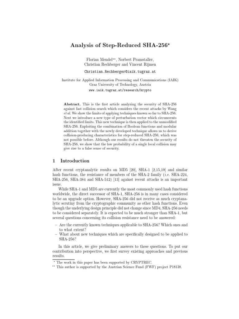 Analysis of Step-Reduced SHA-256: Et Al. We Show The Limits of Applying Techniques Known So Far ...