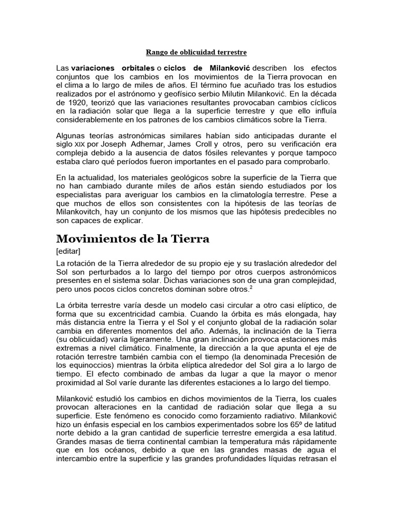 Rango de Oblicuidad Terrestre | PDF | Nube interestelar local ...