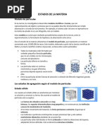 Modelo cinético corpuscular de la materia | PDF