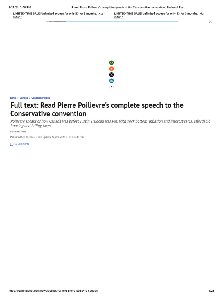 Read Pierre Poilievre's Complete Speech at The Conservative Convention ... Read Pierre Poilievre's Complete Speech at The Conservative Convention ...