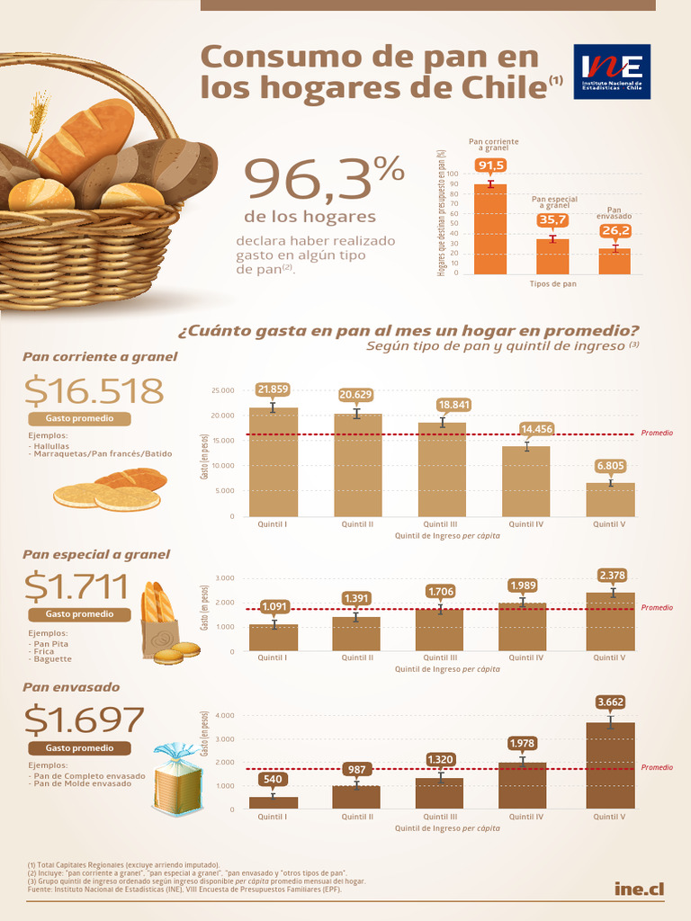 Consumo y Gasto en Pan en Chile | PDF | Alimentos | Cocina