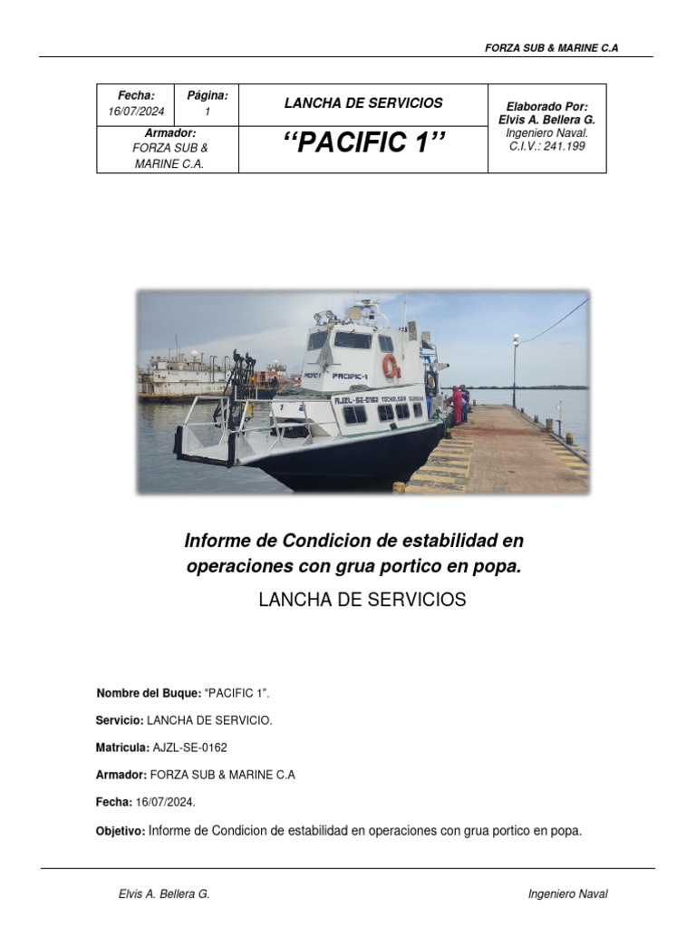 Estabilidad del Buque Pacific 1 | PDF | Construcción naval | Arquitectura naval