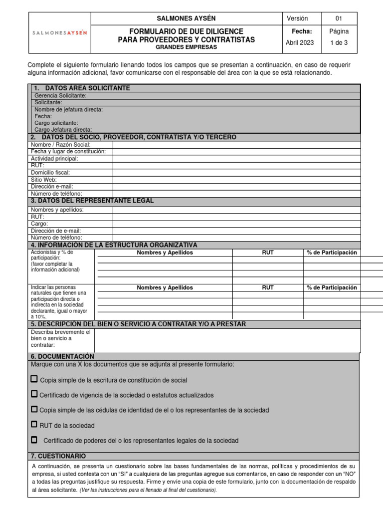 Anexo N°3 - 11 Formulario Due Diligence de Proveedores y Terceros_GE_-202406241700136560 ...