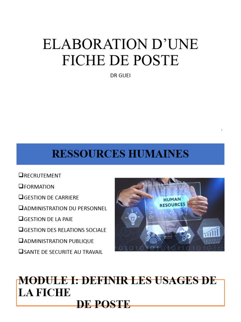 Guide Pratique de la Fiche de Poste | PDF | Compétence (Ressources ...