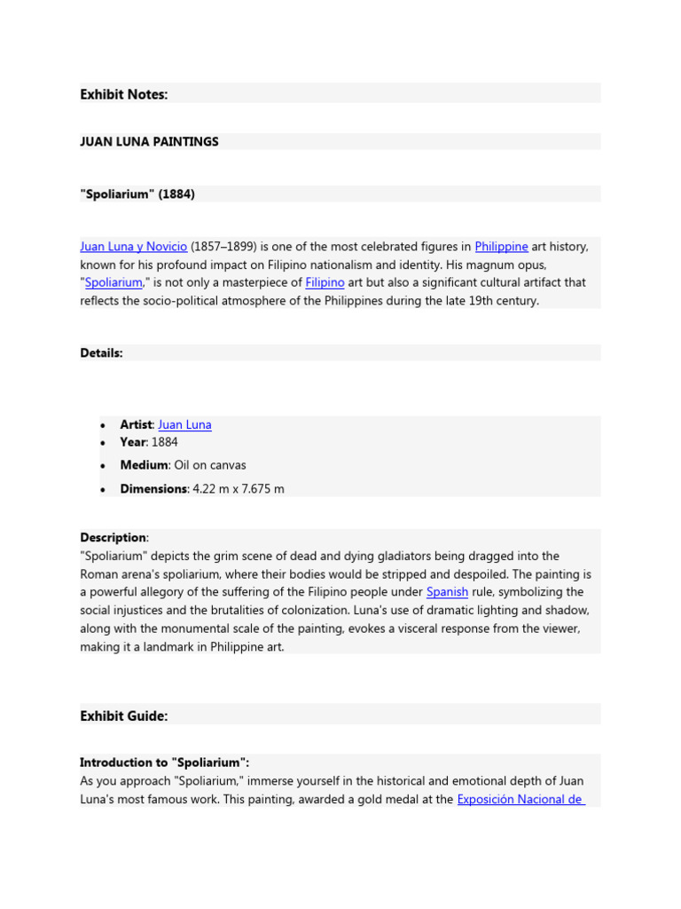 Exhibit Notes | PDF | Paintings