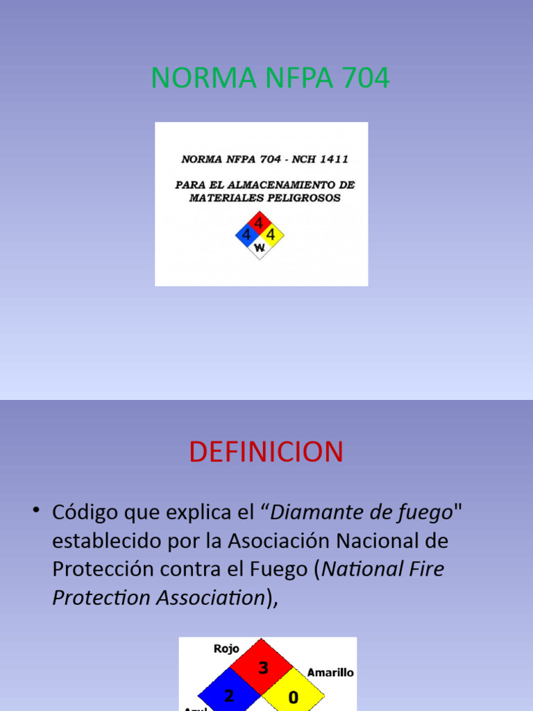 7 Norma Nfpa 704 | PDF | Combustión | Agua