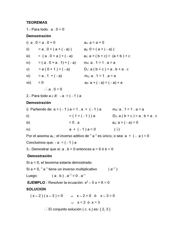 Sesión 14. Teoremas | Descargar gratis PDF | Aritmética | Análisis matemático