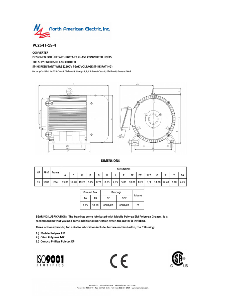 North American Electric Rotary Phase Converter | PDF | Manufactured ...