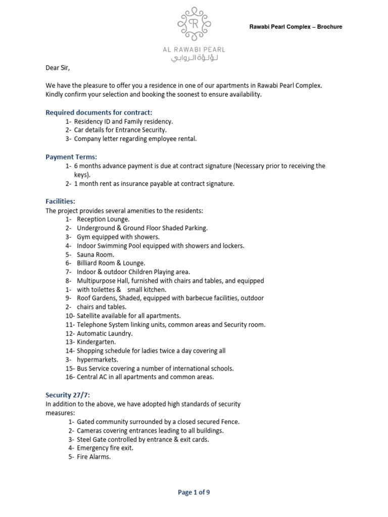 Rawabi Pearl Compound Brochure 2021 | PDF