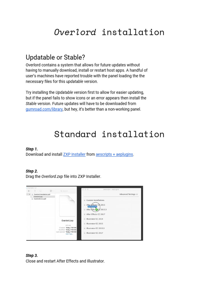 Overlord Installation | PDF | Home & Garden | Technology & Engineering