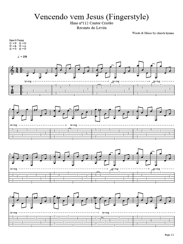 Vencendo Vem Jesus (Fingerstyle) | PDF