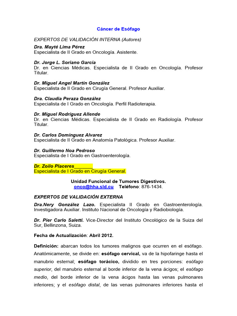 Cancer de Esofago 2 | PDF | Metástasis | Cáncer