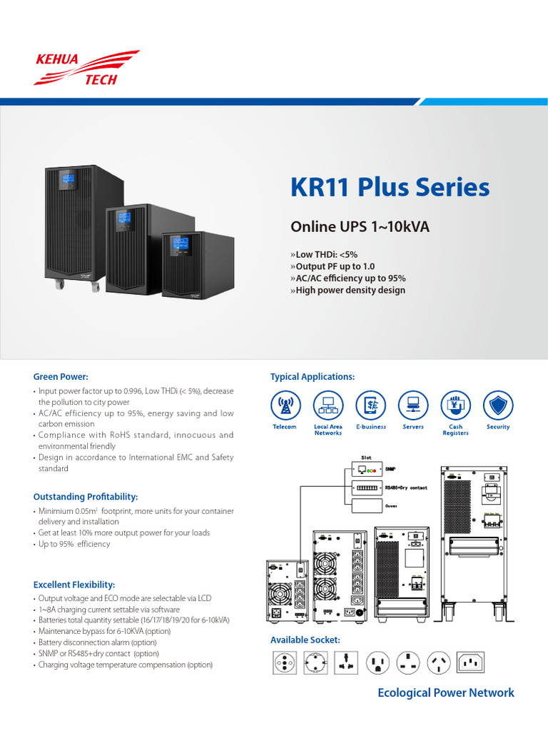 KR11 PLus Series UPS 1KVA To 10 KVA - MD | PDF