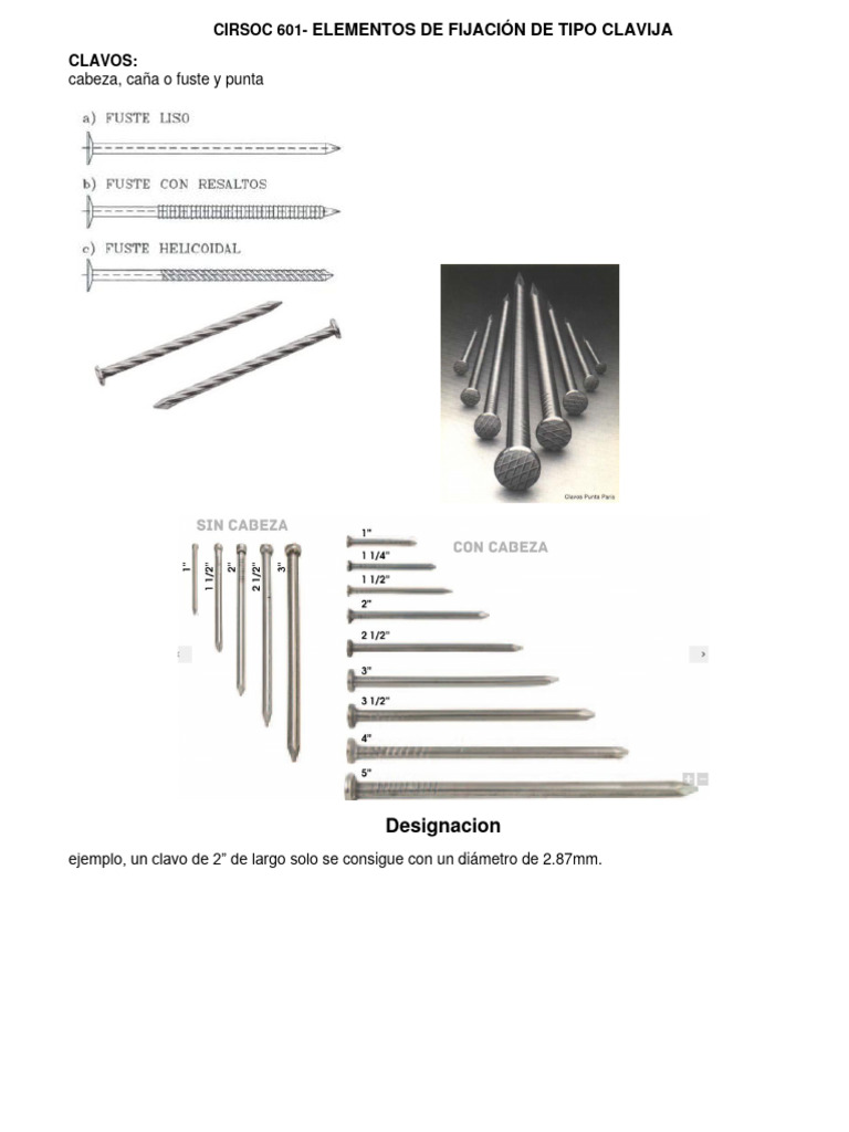 Tablas Ejercicio 9 Clavos | PDF | Ciencia y matemáticas