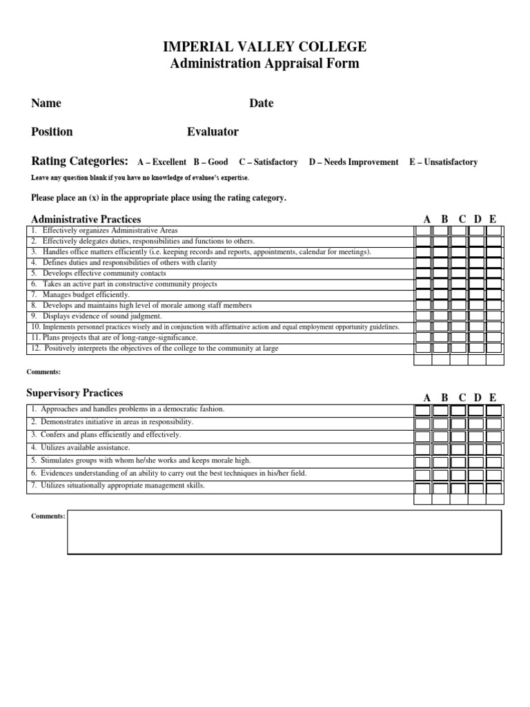 04-Administrator Evaluation Form Liz | PDF | Evaluation | Expert