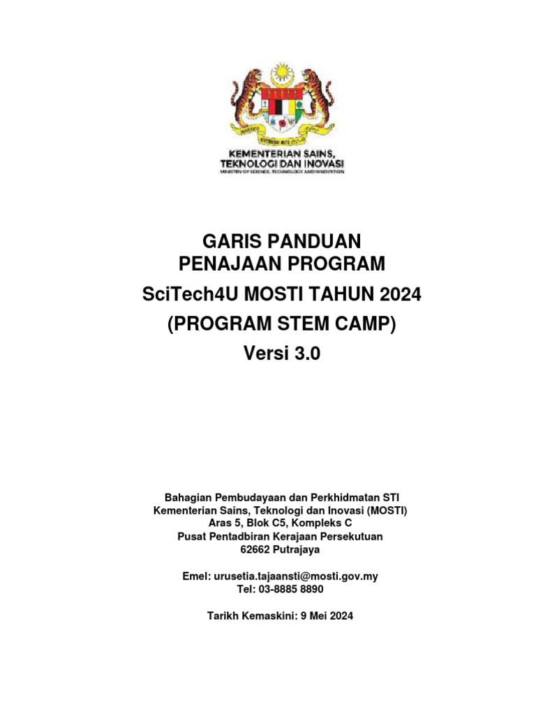 GARIS PANDUAN PERMOHONAN TAJAAN STEM CAMP MOSTI 2024 - v3.0 - FINAL ...