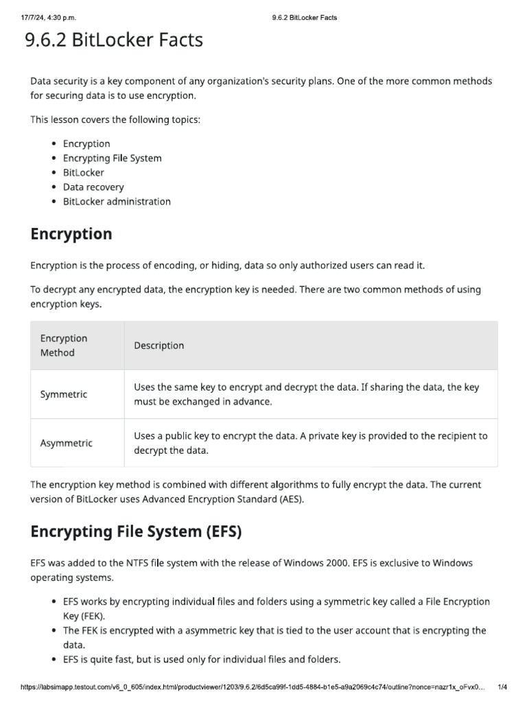 BitLocker Facts | PDF