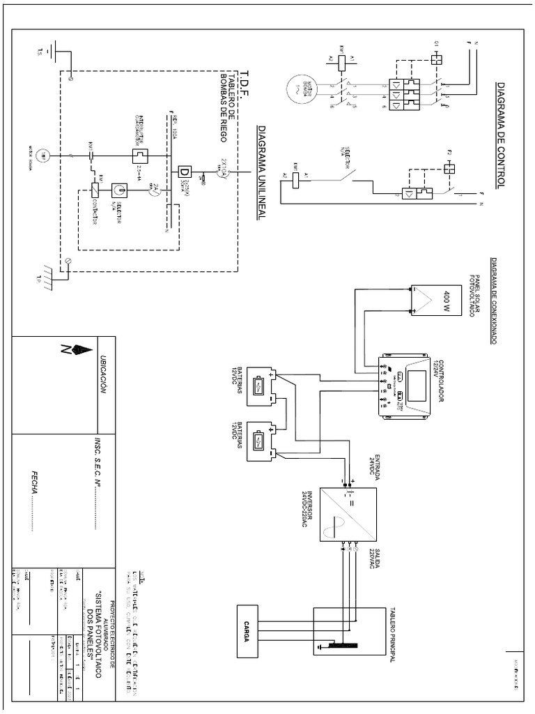 Planos Diagramas Sistema Fotovoltaico Un Panel A4 Model | PDF