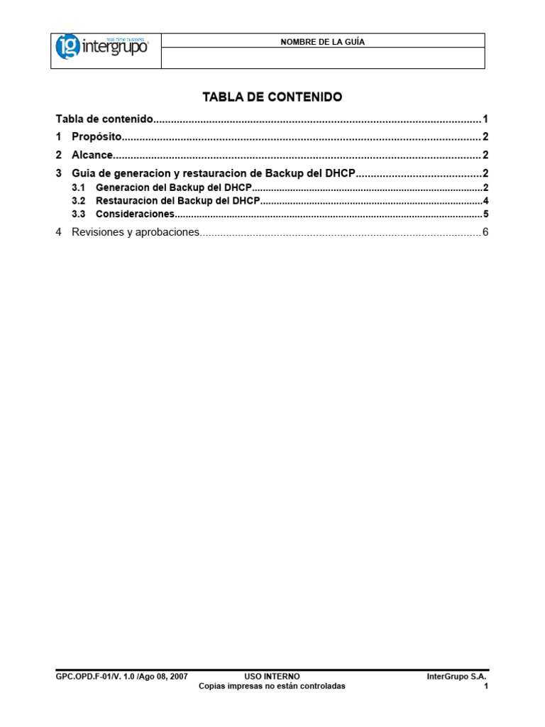 Guia para Generar y Restaurar Un Backup Del DHCP | PDF | Apoyo | Software del sistema