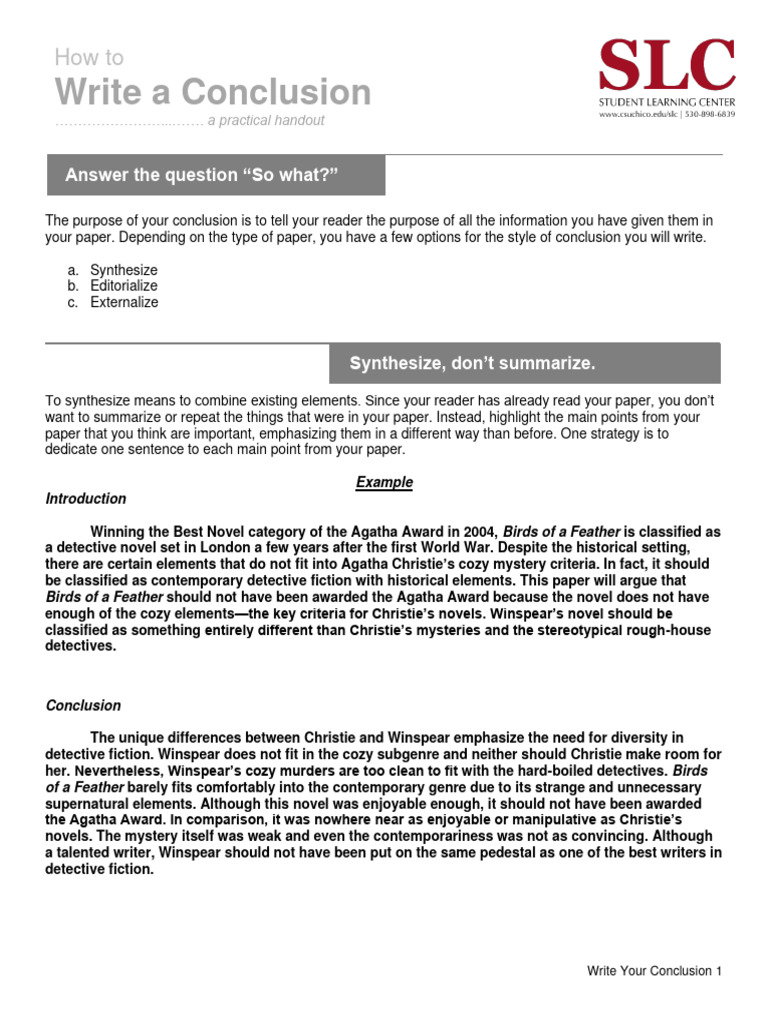 How To Write A Conclusion | PDF | Detective Fiction | Sharks