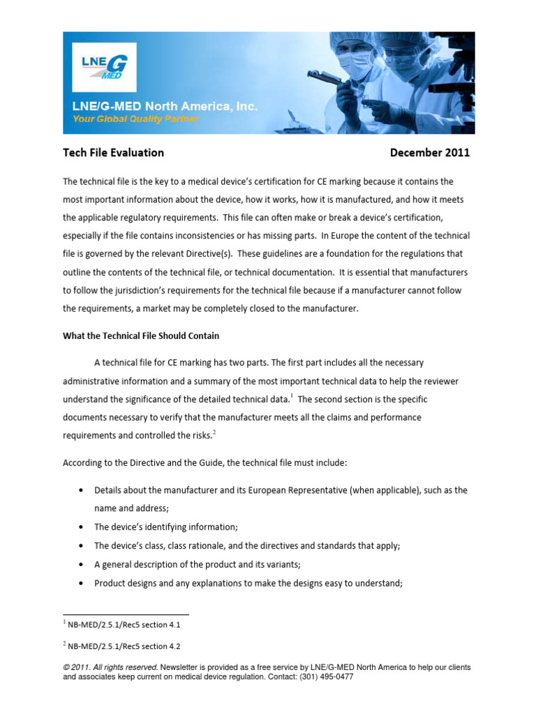 LNE-GMED.2011.12 Tech File Evaluation | PDF | Medical Device