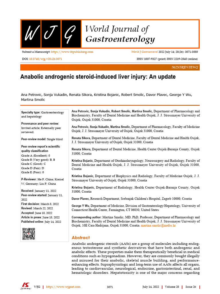 Anabolic Androgenic Steroid-Induced Liver Injury | PDF | Vascular ...