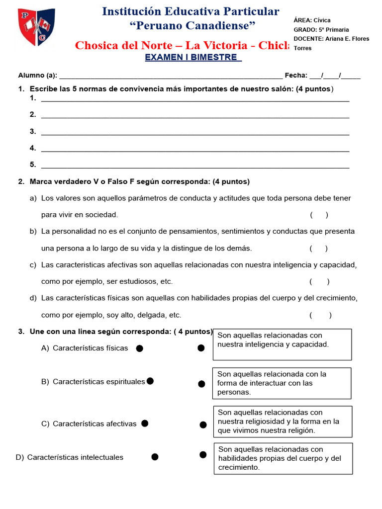 EXAMEN DE CIVICA | Descargar gratis PDF | Familia | Parentesco