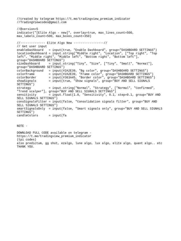 Elite Algo Setup Guide | PDF
