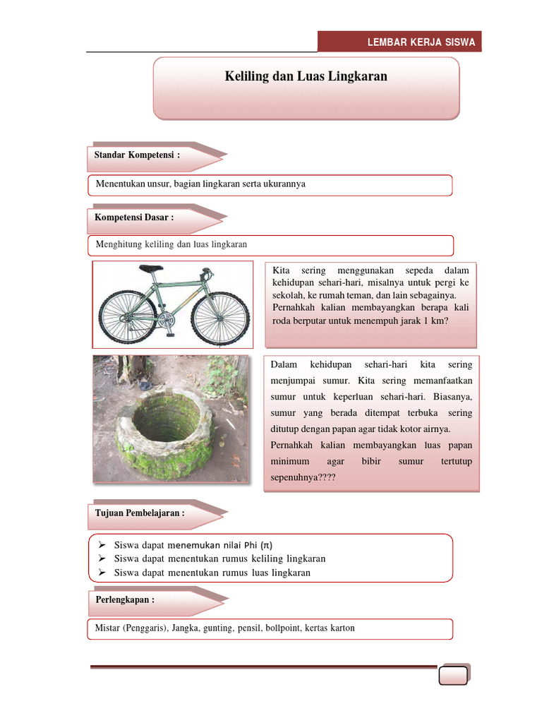 "Menghitung Keliling dan Luas Lingkaran" | PDF | Seni