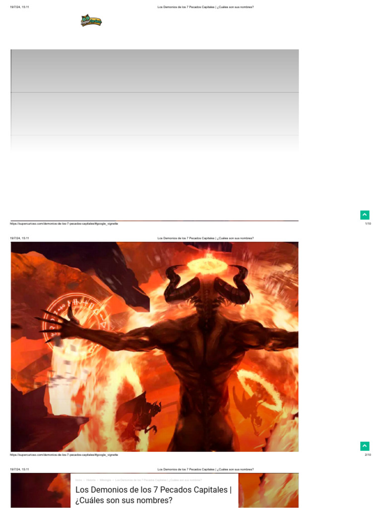 Los Demonios de Los 7 Pecados Capitales - ¿Cuáles Son Sus Nombres | PDF ...