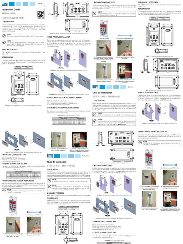 WEG srw01 Human Machine Interface Hmi 0899.5827 Installation Guide ...