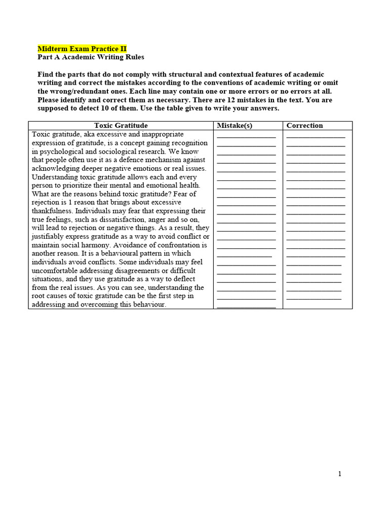 ING112A Midterm Exam Practice II | PDF