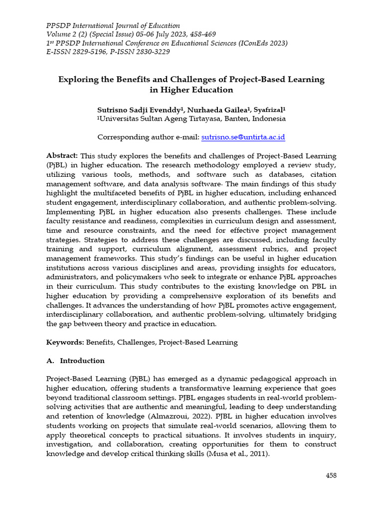 Exploring The Benefits and Challenges of Project-B | PDF | Educational Assessment | Project ...