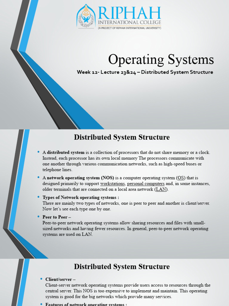OS Lec 23-24 | PDF | Osi Model | Network Topology