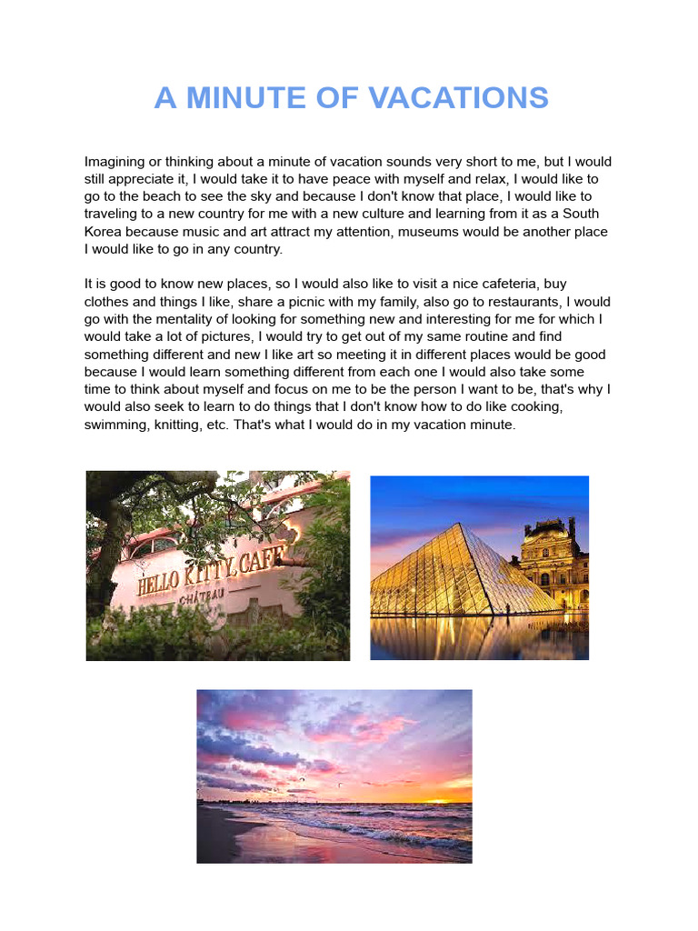 A Minute of Vacations | PDF