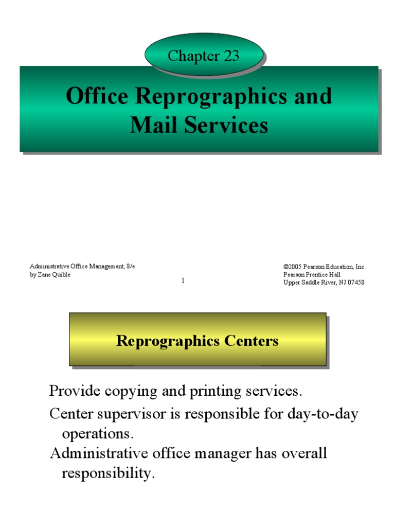 Office Reprographics and Mail Services | PDF | Mail | Photocopier