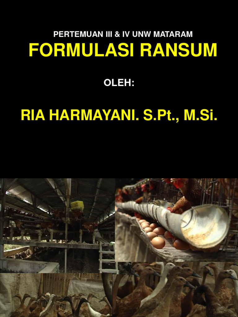 3 Formulasi Ransum | PDF | Memasak, Makanan, & Anggur | Kesehatan Holistik