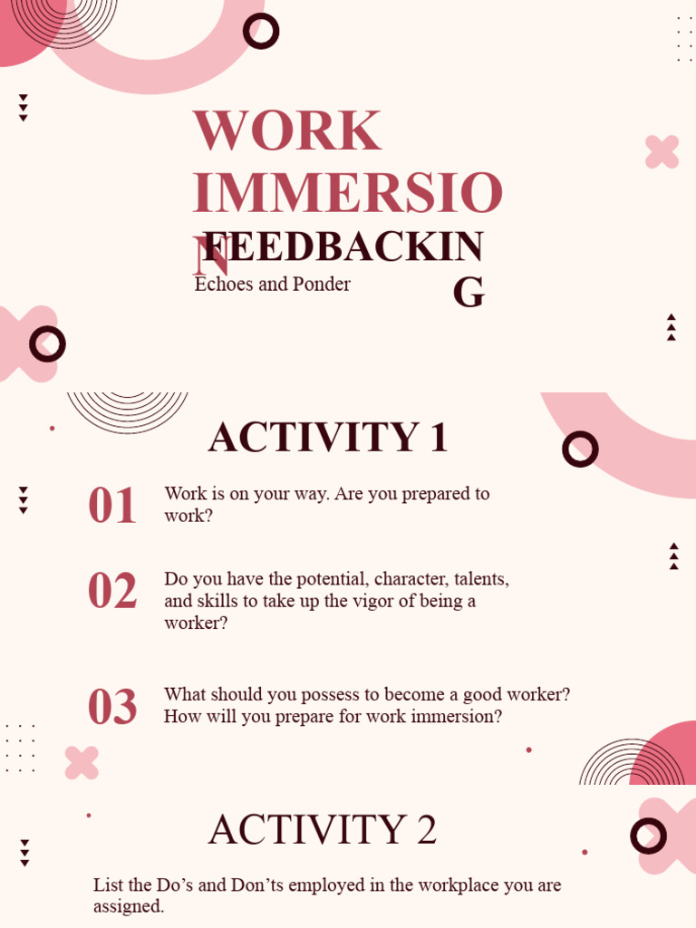 Work Immersion Guide for Students | PDF | Infrastructure | Job Interview