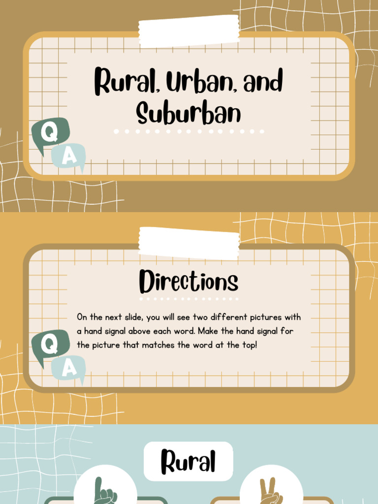 Colourful Rural, Urban, and Suburban Social Studies Slides Activity ...