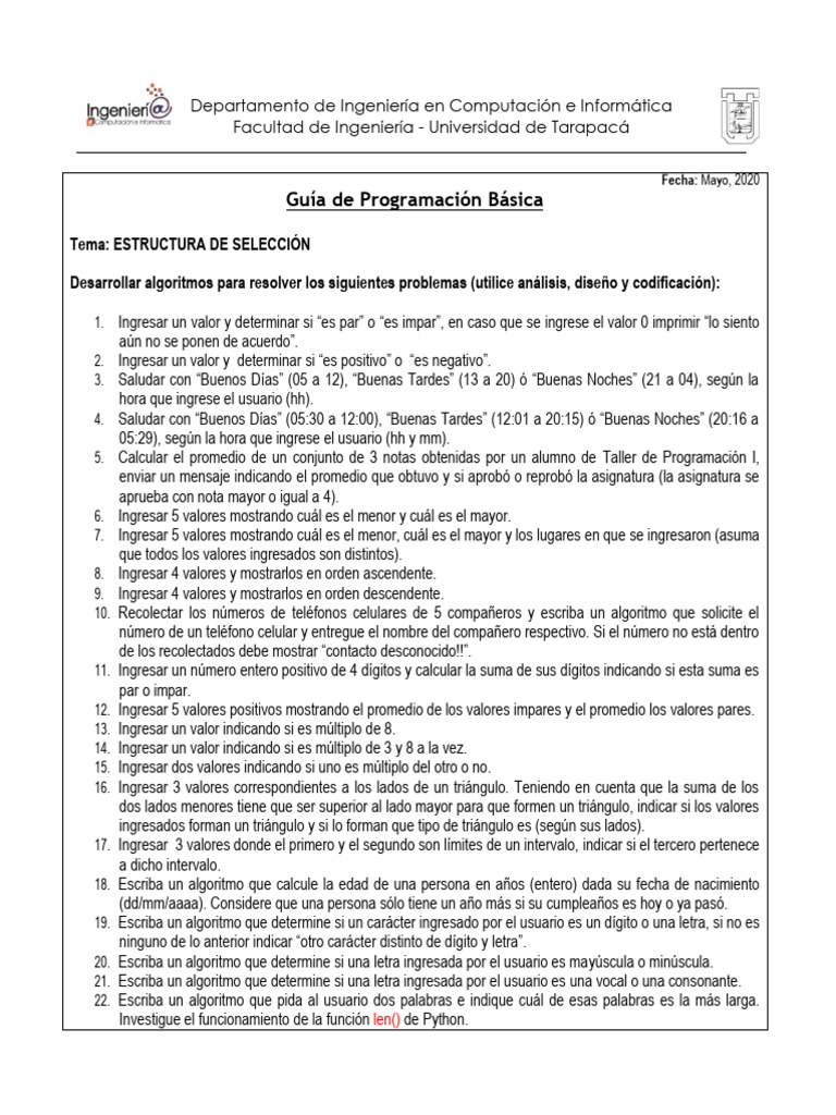 Ejercicios Estructura Seleccion | PDF | Algoritmos | Triángulo