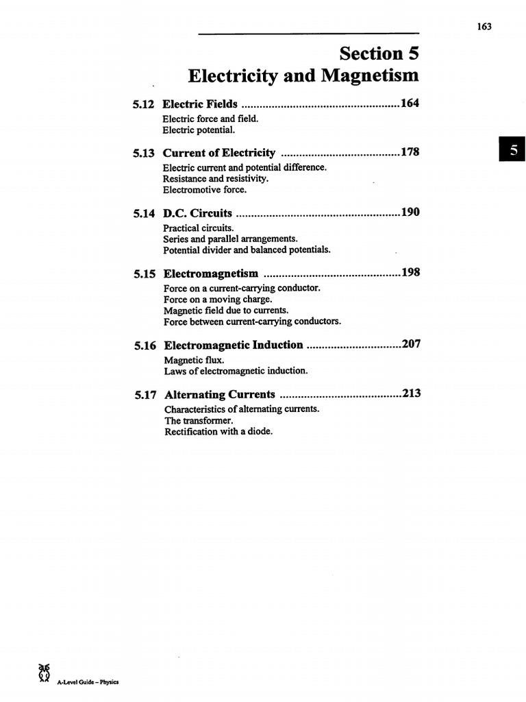 Section 5 Electricity and Magnetism | PDF | Electronvolt | Electric Current