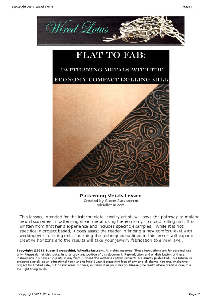 From Flat To Fab: Pattern Metals With The Economy Compact Rolling Mill ...