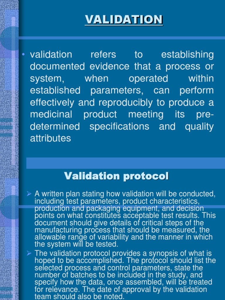 Validation and Validation Protocol | PDF | Verification And Validation ...