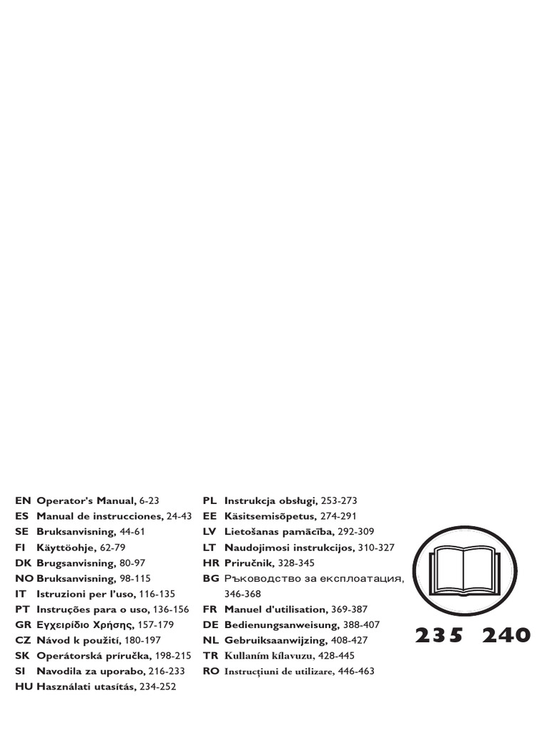 Operators Manual 235 | PDF