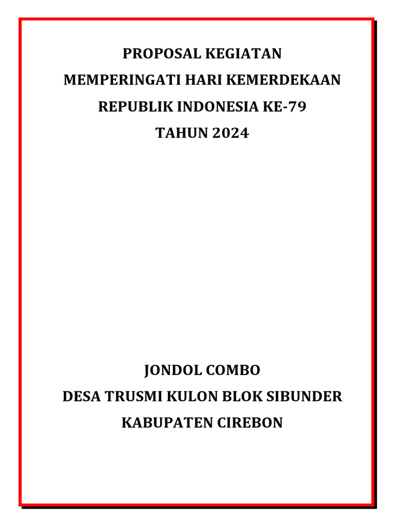 Proposal Agustusan 2024-1 | PDF | Ilmu Sosial