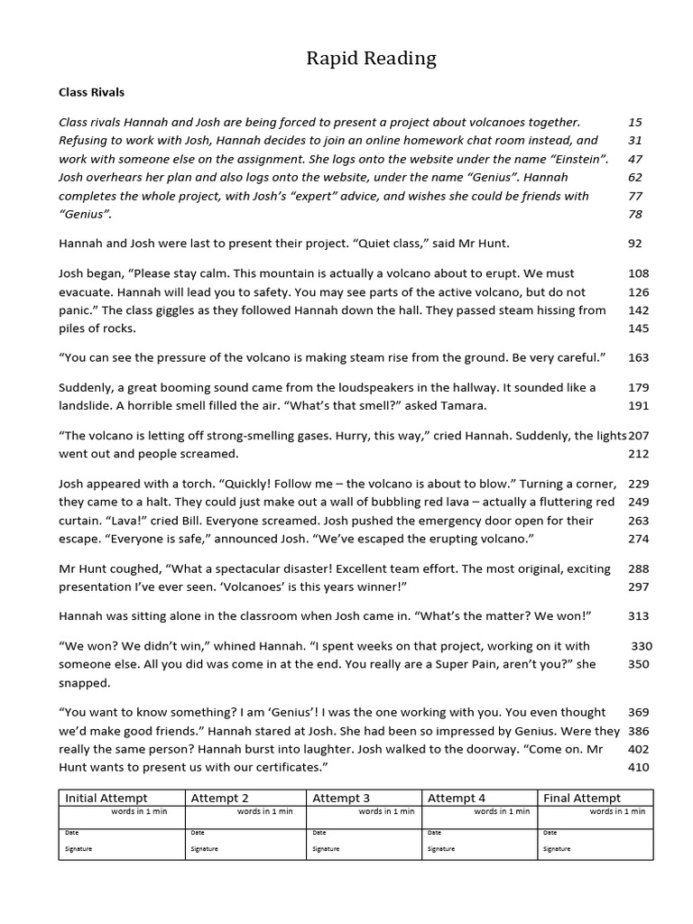 Class Rivals - Rapid Reading 2 | PDF | Volcano