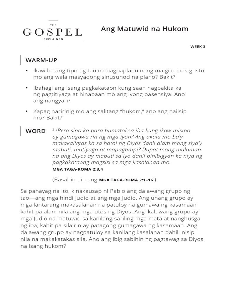 The Gospel Explained Week 3 Filipino Ebook | PDF