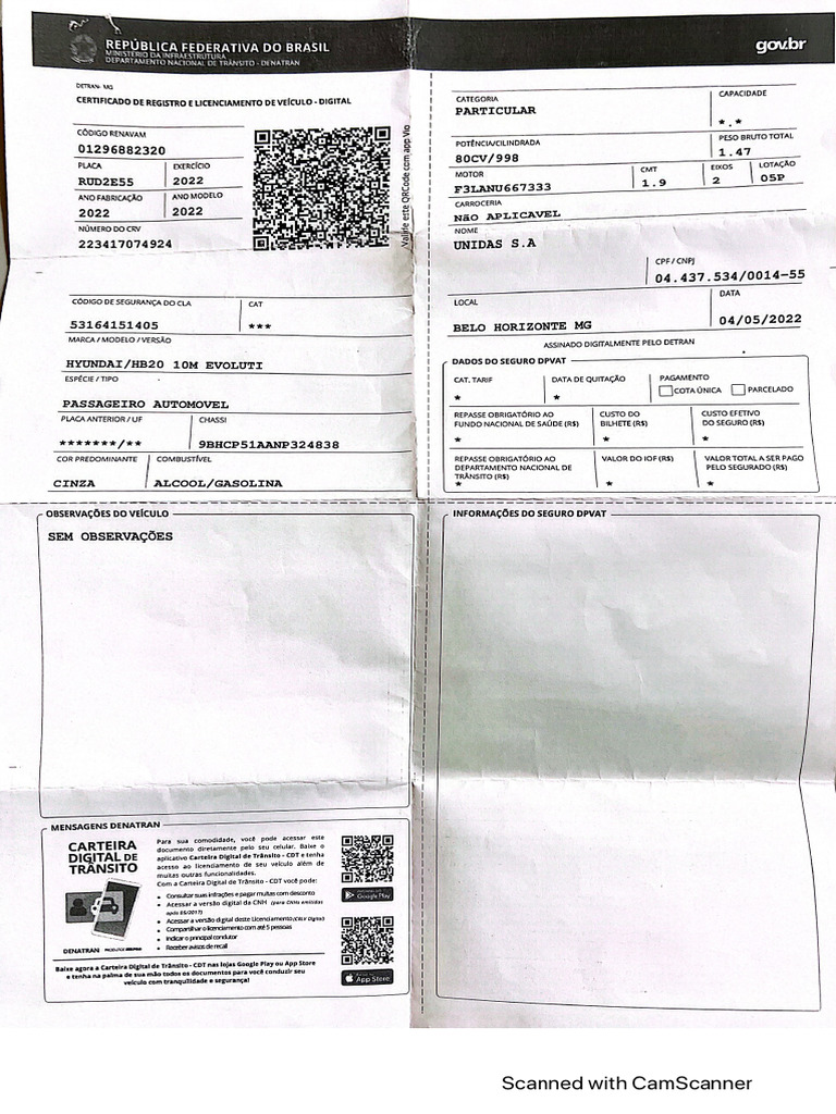 CRLV Hb20 Rud2e55 Gisele | PDF